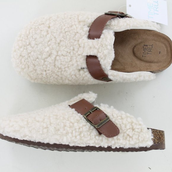 Time and Tru | Shoes | New Time Tru Buckled Sherpa Clog Natural Size 7 ...